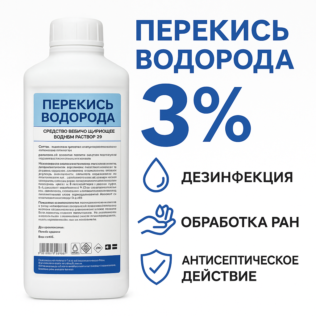 Перекись водорода 3%, 1л