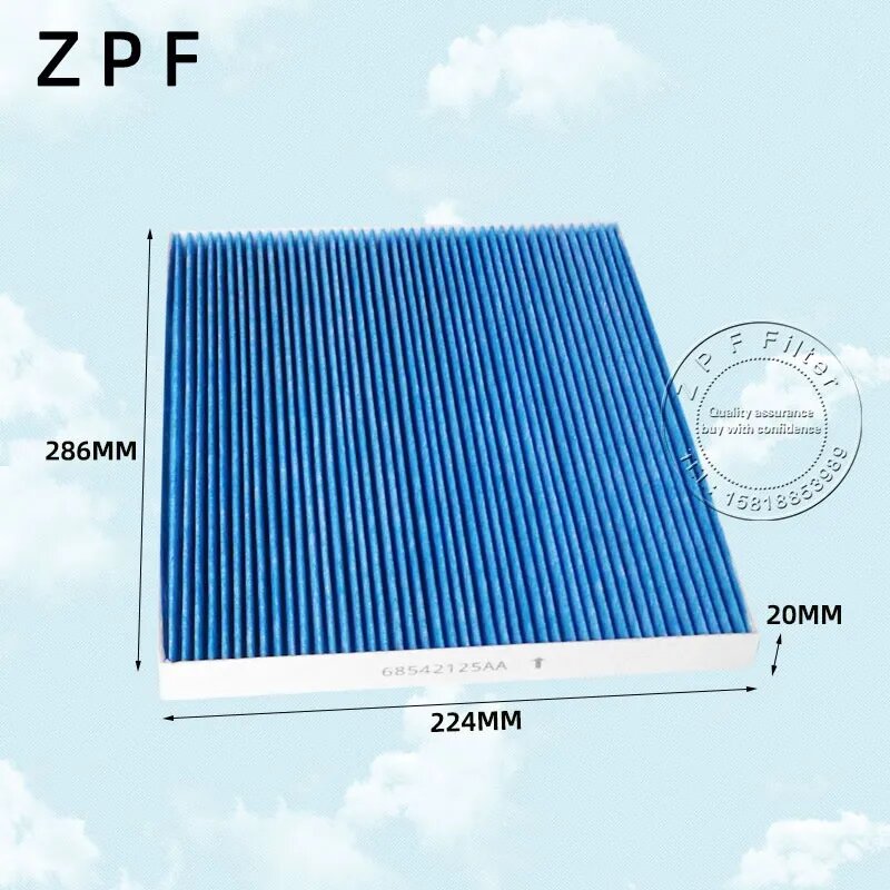 Воздушный фильтр салона 68542125AA для JEEP Grand Cherokee WL EC1 ECX ERC EZH 68608193AA, Заводской магазин, нетканый фильтр