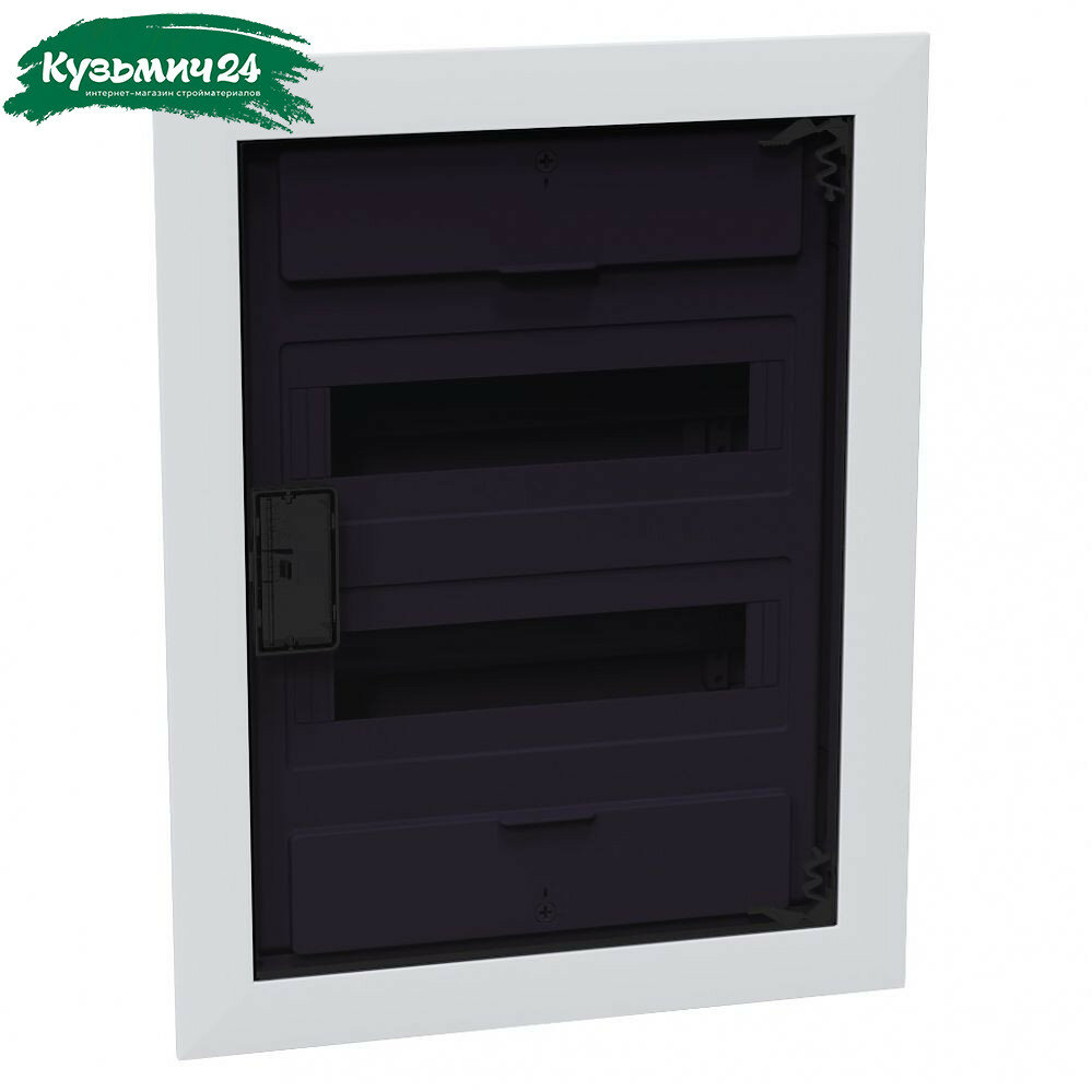 Корпус пластиковый встраиваемый КЭАЗ OptiBox Pro 24-VKR-IP40, 379800, 24 модуля, прозрачная черная дверца