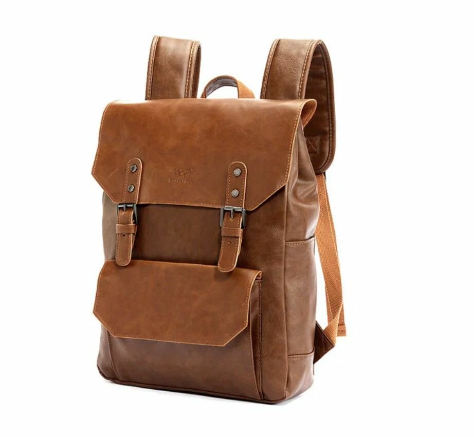 Рюкзак MyPads 3526-2, светло-коричневый, из эко-кожи, 1 внешнее отделение