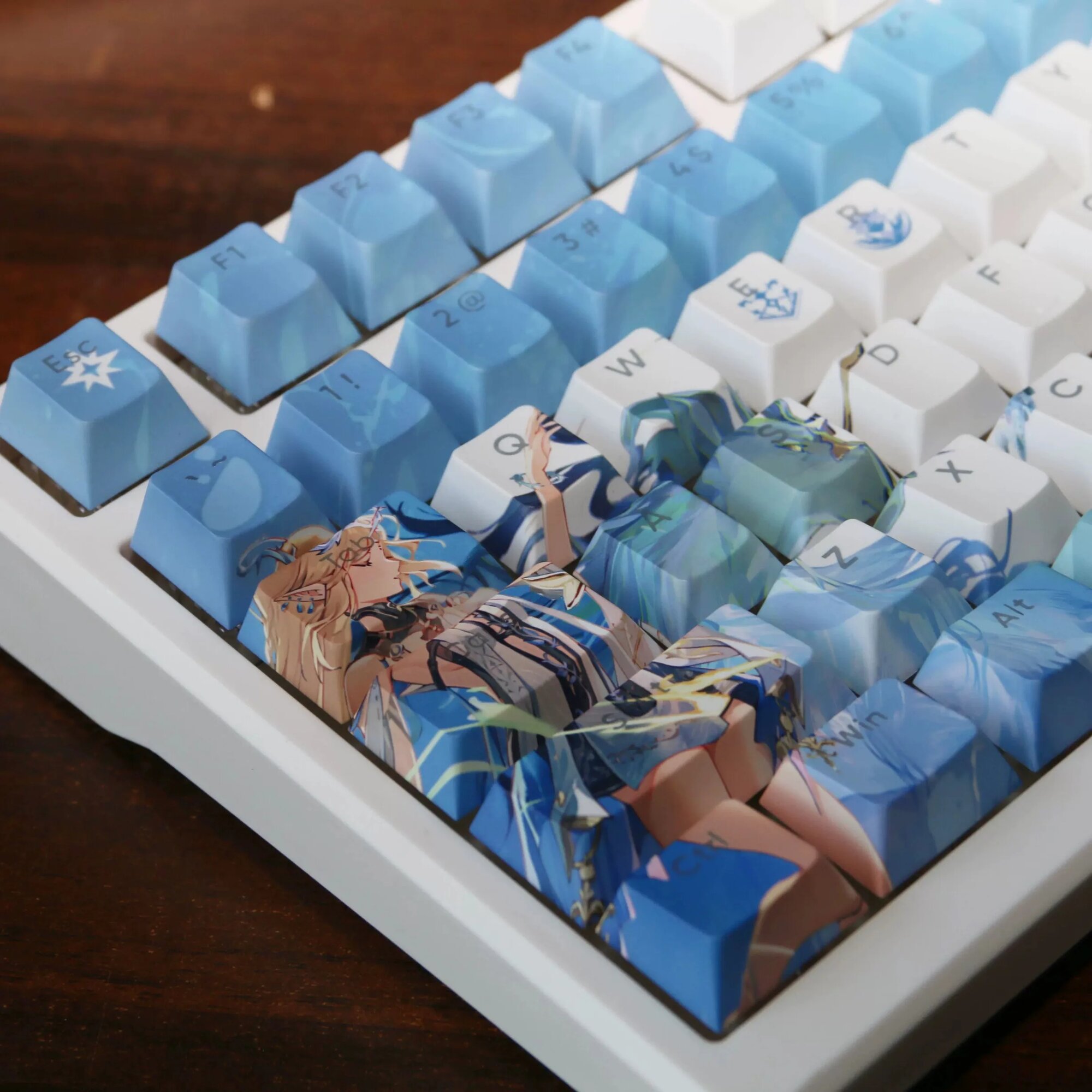 Cartethyia аниме кейкапы Wuthering Waves PBT 120 клавиш Translucent keys