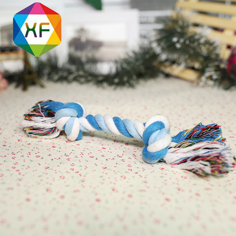 Ручная работа, двойной узел, хлопковая веревка для домашних животных, 50 г, игрушка для жевания, безопасная и