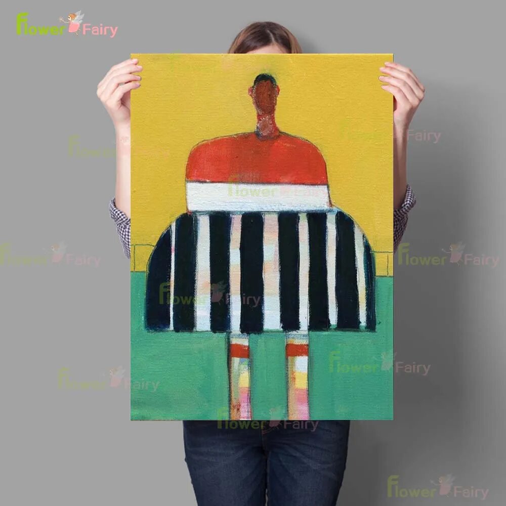 Абстрактный портрет на холсте 30x42см, цвет M