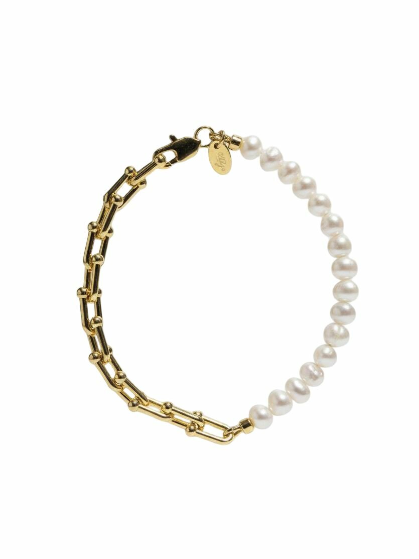 Браслет, жемчуг пресноводный культивированный