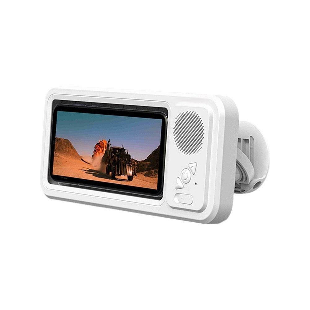 Водонепроницаемый держатель для телефона Cikiki для душа со встроенным динамиком, регулировка на 360°, встроенный умный динамик для использования в ванной комнате, без необходимости сверления отверстий.