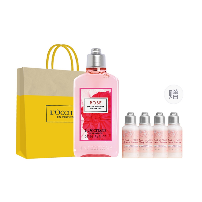 Набор геля для душа унисекс LOCCITANE Сладкая вишневая сакура аромат лимонной розы 250 мл, 5 пробников 5721823