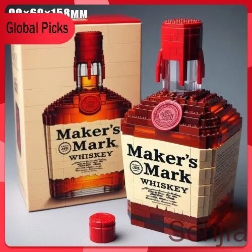 Сборная модель бутылки виски Maker's Mark, Бутылка из Лего для взрослых