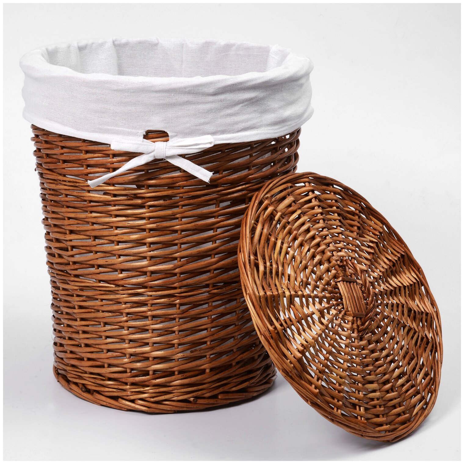 Корзина для белья в ванную с крышкой плетеная WB-350-L WasserKRAFT