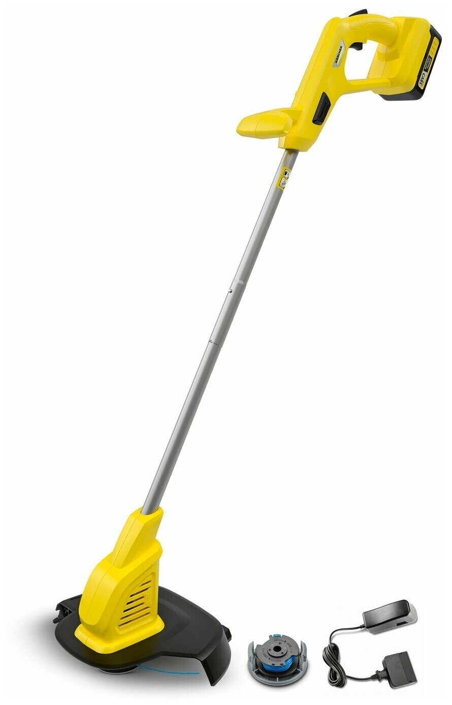 Триммер аккумуляторный Karcher LTR 18-25 Battery Set, желтый, 500Вт, 9500 об/мин, леска, час работы, 5 ч зарядки