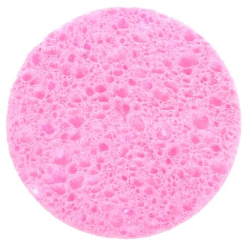 Спонж из целлюлозы, диаметр 7 см, розовый. Предназначен для умывания, массажа, демакияжа. Незаменим для поддержания здоровья и красоты вашего лица