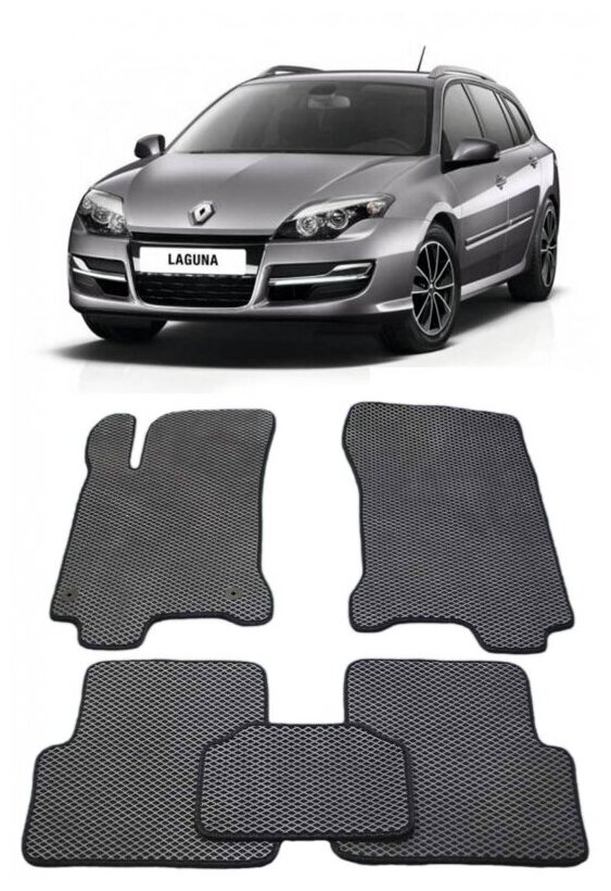 Renault Laguna III 2007 - 2015 коврики EVA Smart Багажник