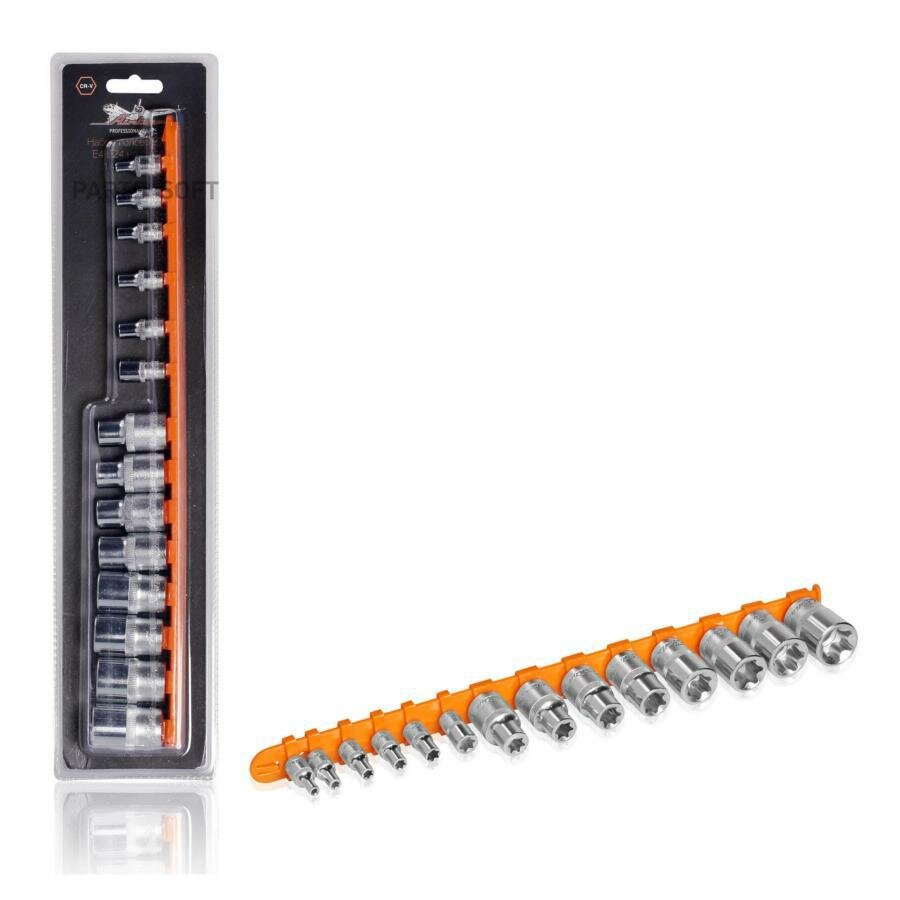 AIRLINE AT-BS-35 Набор головок TORX E4-E24 на подвесе 14 предметов