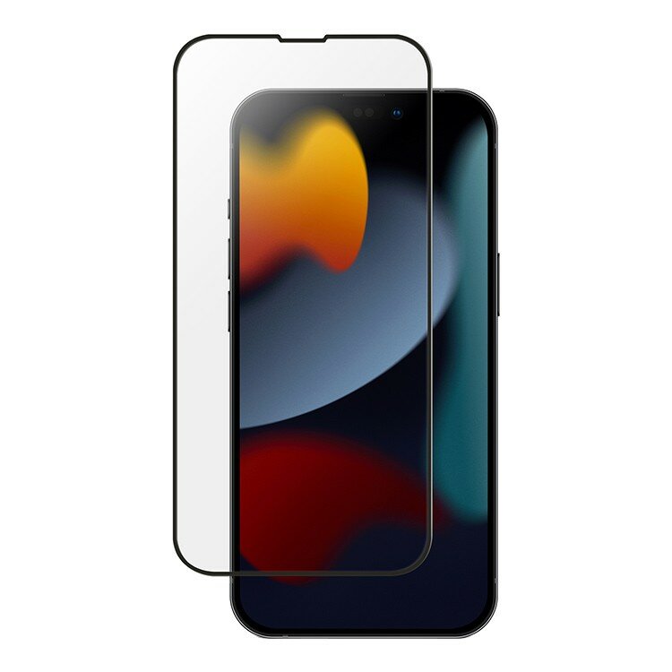 Защитное стекло Uniq OPTIX Vivid для iPhone 14 | 13 | 13 Pro, черная рамка (+installer)