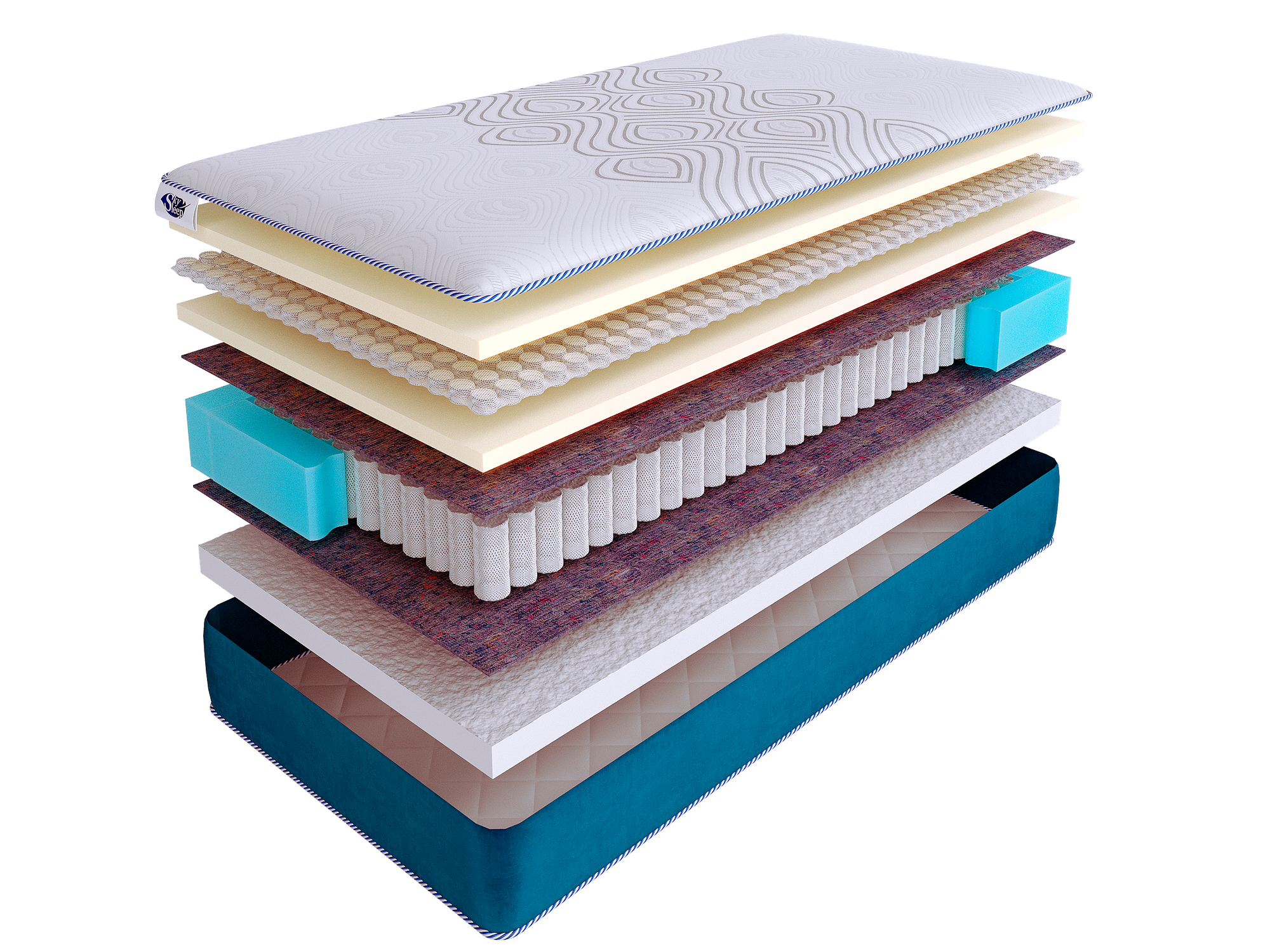 Ортопедический матрас с эксклюзивным высоким уровнем комфорта SkySleep SUPREME NANO Flex S500 на кровать 90x175