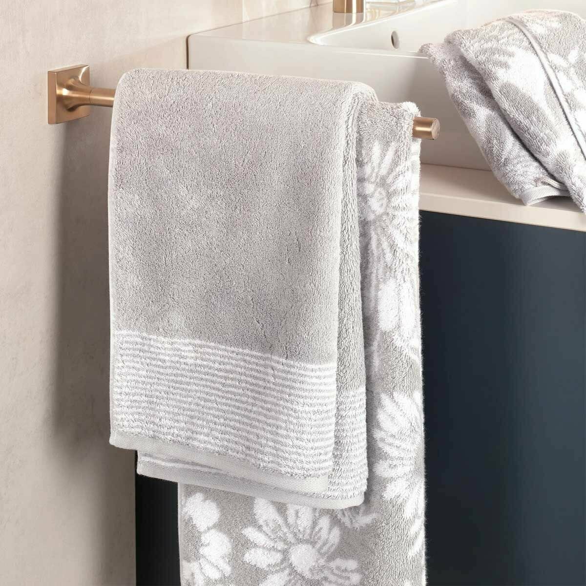 Полотенце махровое Cawo Two-Tone Edition 50x100см, цвет платиновый, плотность 526 г/м2