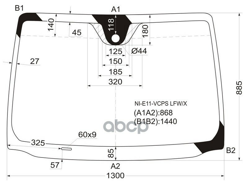 Стекло лобовое (Датчик дождя) Nissan Note 05-13 XYG арт. NI-E11-VCPS LFW/X