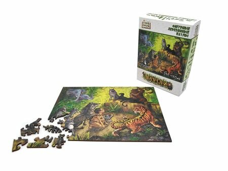 *PuzДеревянный(НескучныеИгры) СтранаСказок Маугли [77дет.] (фигурный) (8289)