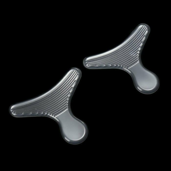 Пяткоудерживатели для обуви, с подпяточником, на клеевой основе, силиконовые, 9 x 6,8 см, пара, цвет прозрачный