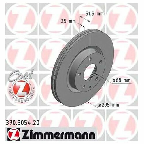 Тормозной диск передний Zimmermann 370305420 для Mazda 3, CX-3