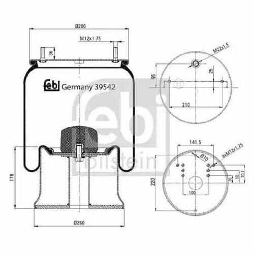 Пневморессора Schmitz Febi 39542