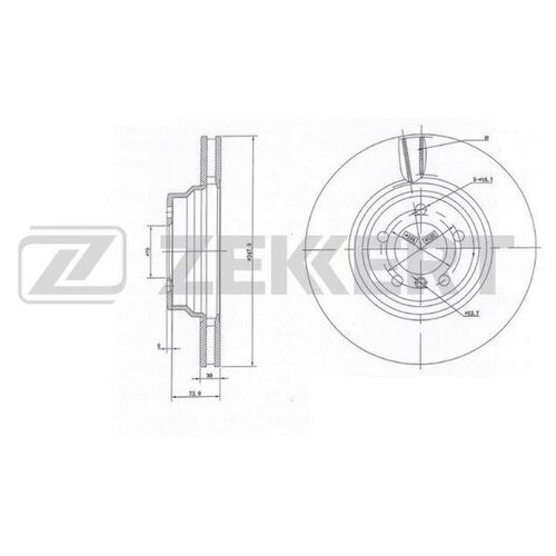 Тормозной диск передний ZEKKERT bs6125 для BMW 7 серия