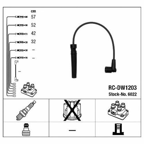 Комплект проводов зажигания Ngk 6022
