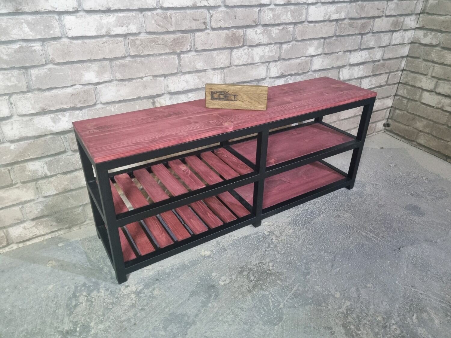 Скамейка для обуви в прихожую "EasyLOFT" в стиле лофт, для дома и дачи, 120х30х50 см.