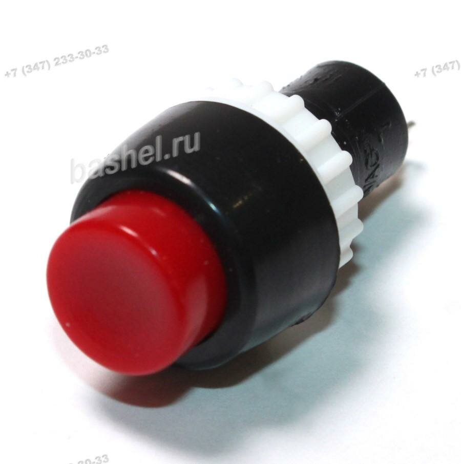 Кнопка PBS-20A-2 мини, круг, с фикс, красная, RUICHI