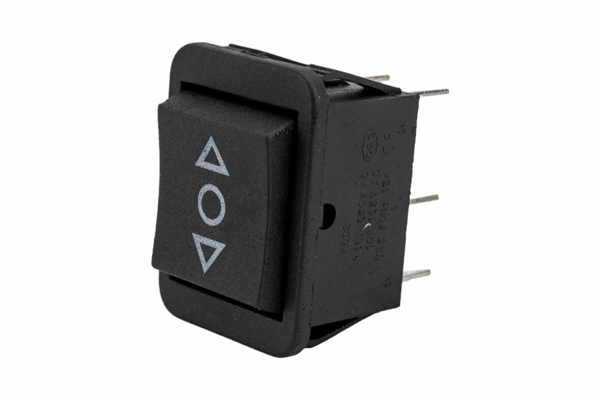 Nord-Yada клавиша 250V 16A с нейтралью без фиксации черная 6 контактов ON-OFF-ON 2 шт 905445