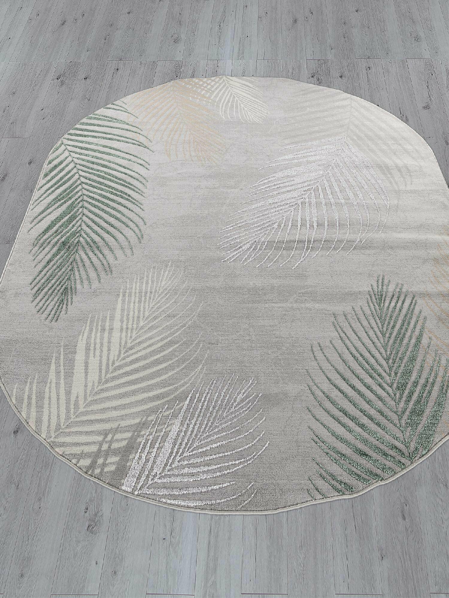 Ковер Овальный на пол в гостиную в спальню 200х290 см современный ворс 8 мм с бахромой 329853 KoverVDom