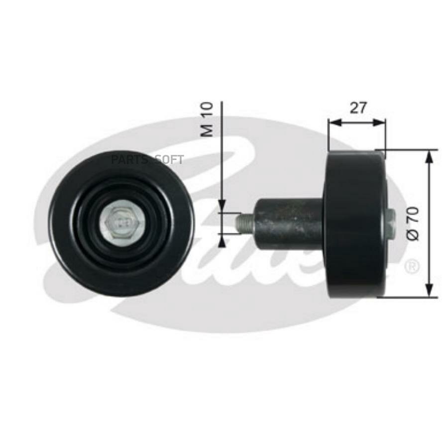 T39277 GATES Ролик руч. ремня HYUNDAI/KIA SANTA FE/SORENTO CRDi 2007=>