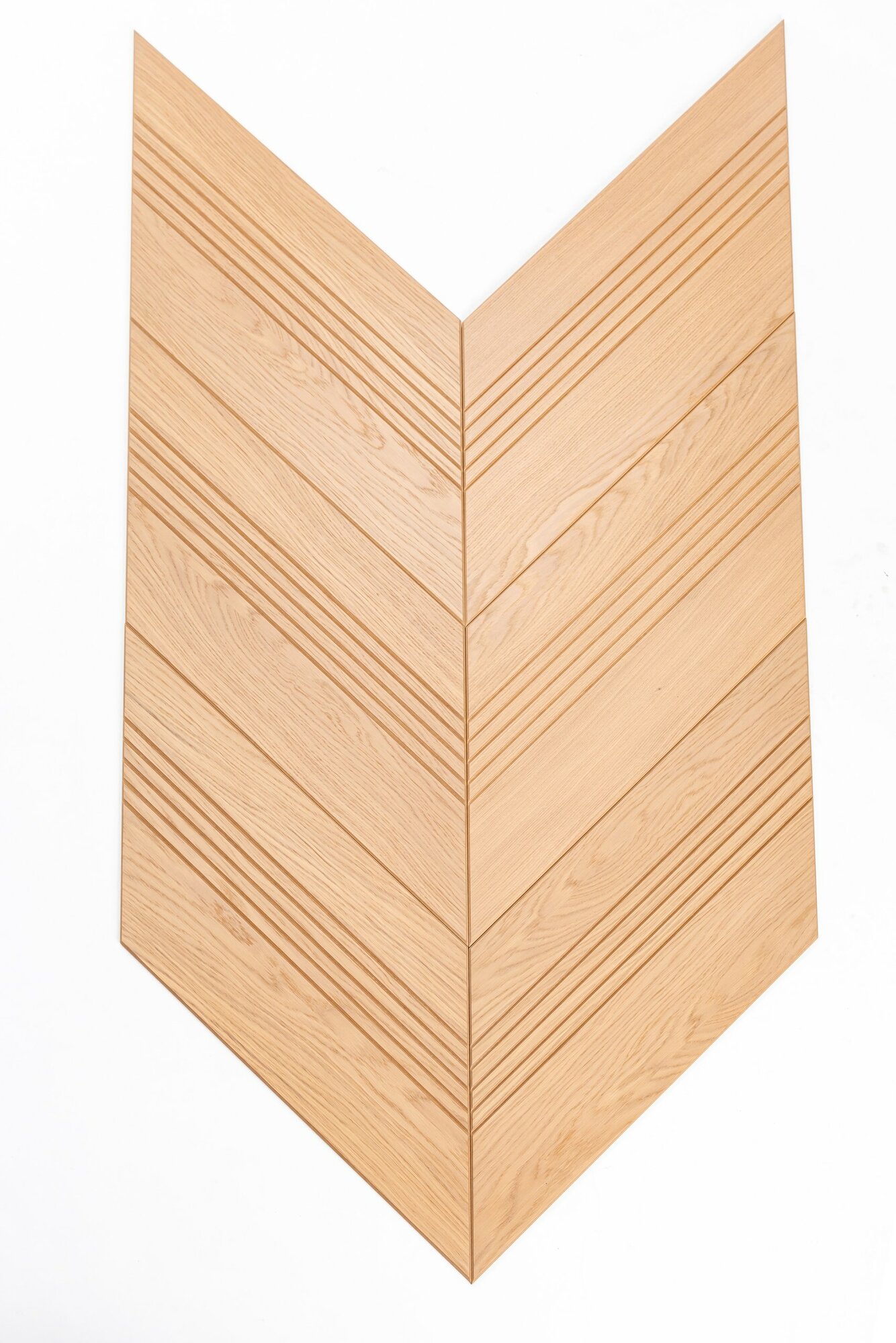 Стеновая панель фрезерованный Колос светлый фрезерованный, 6 шт, из дерева (шпон натурального дуба) AIS DESIGN studio