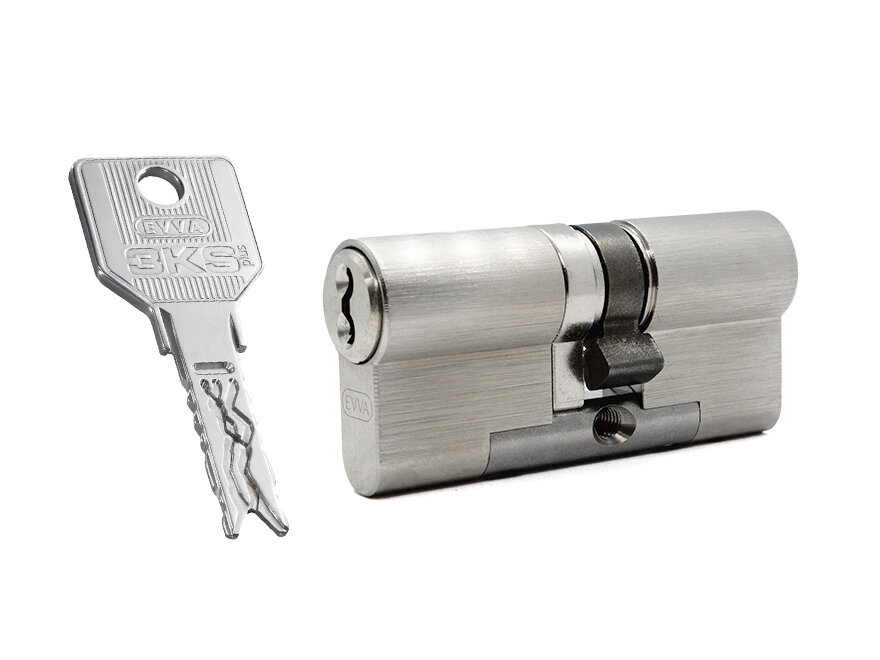 Цилиндр EVVA 3KS ключ-ключ 132мм (размер 71х61 мм) - Никель (3 ключа)