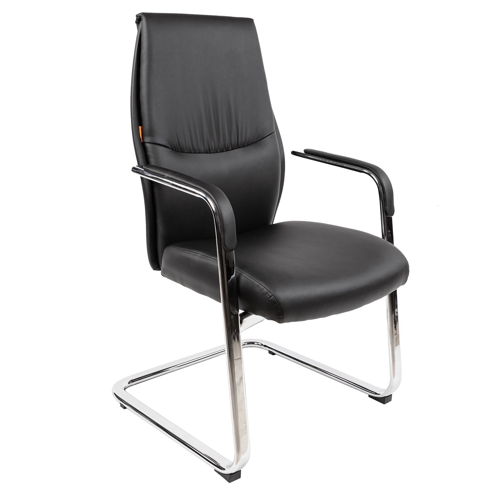 Конференц кресло Chairman VISTA V экокожа, черный, на полозьях, с подлокотниками