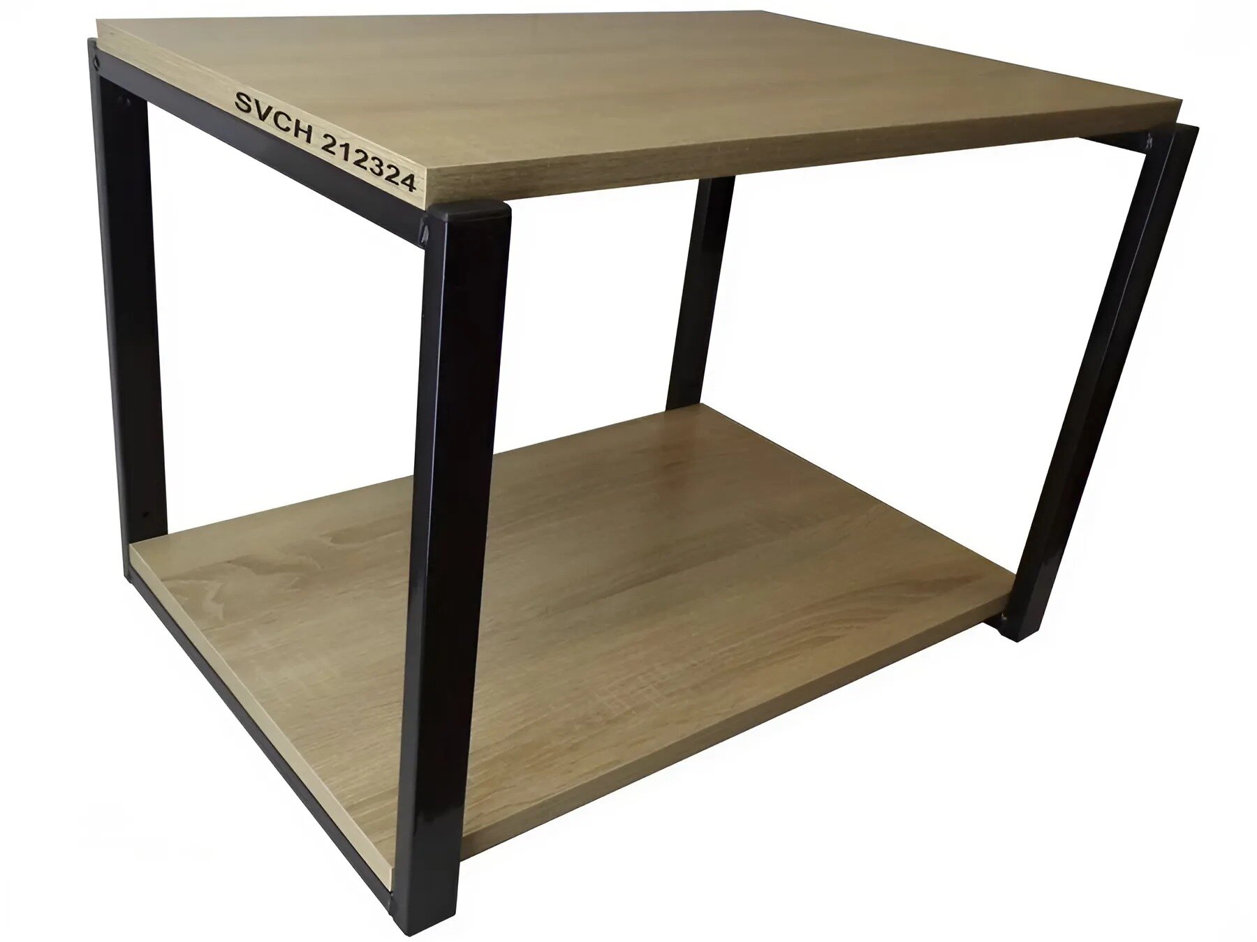 Полка для микроволновки GARROSS "SIBERIA 212324", две полки 35х54 см, высота 38 см, каркас чёрный, цвет полок дуб сонома