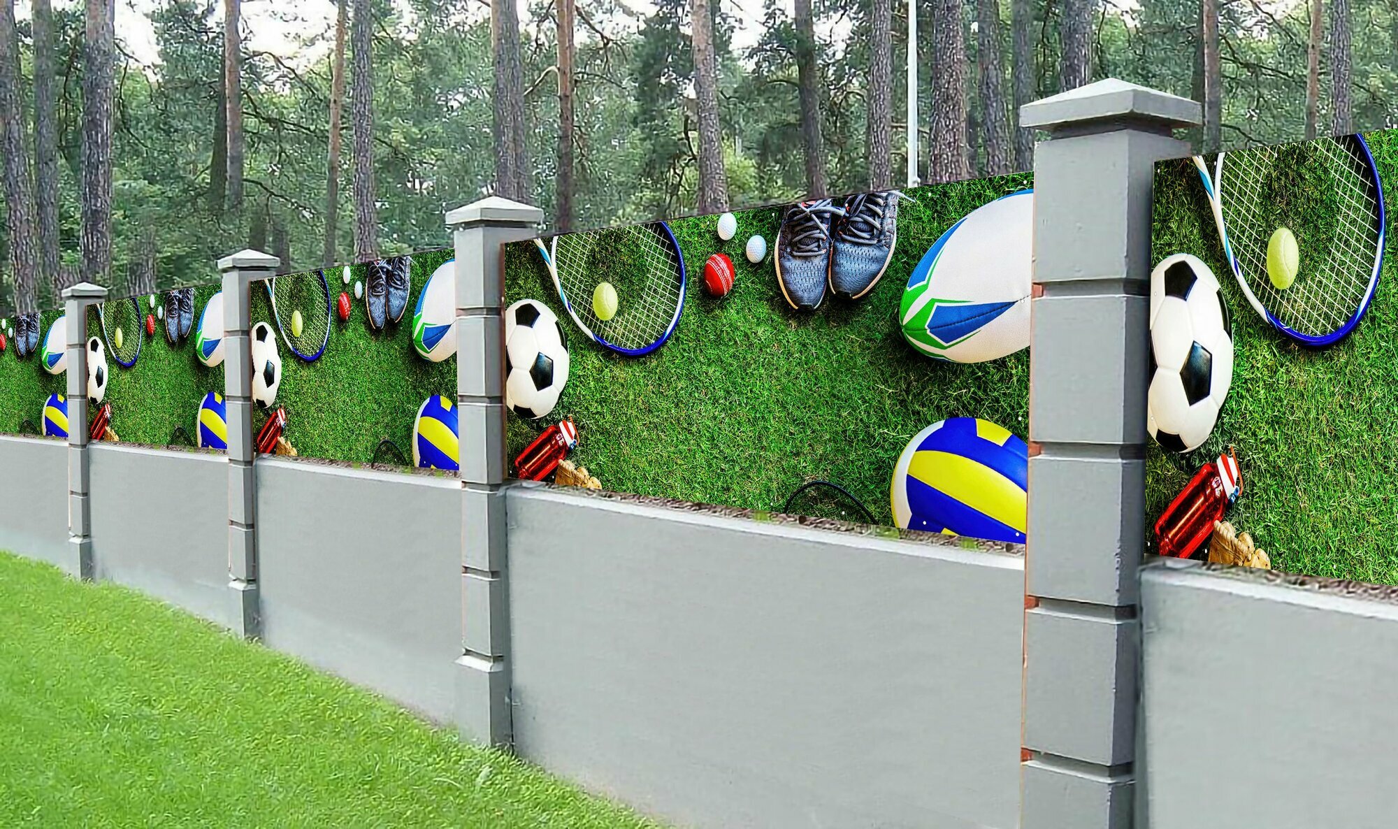 Фотосетка для забора, фасада Фотофасад с люверсами 2,4 х 1 м