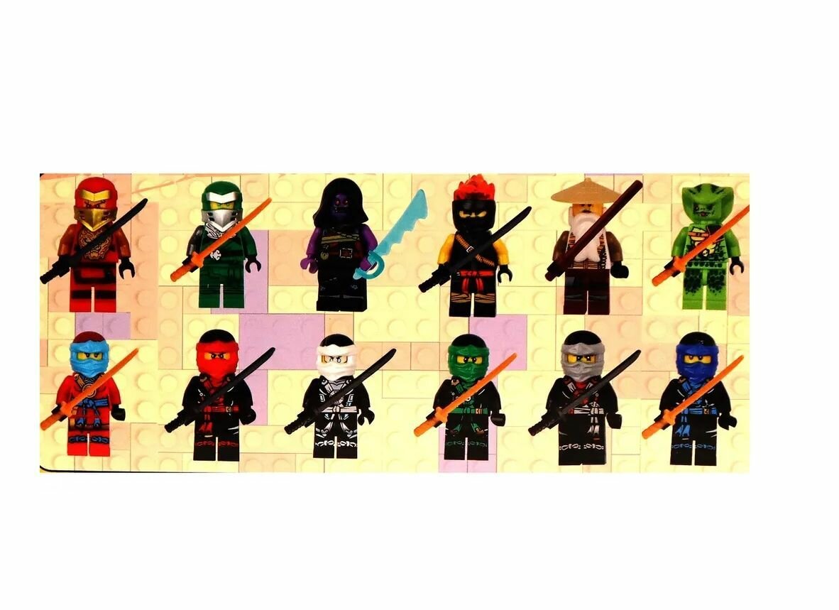 Набор минифигурок MSN TOYS "Ниндзяго", от 3 лет, 12шт, 22636