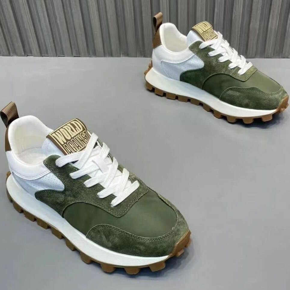2025 Новые мужские спортивные кроссовки Forrest Gump Sport Color Block, универсальные, с низким верхом, дышащие, из кожи и ткани, в стиле пэчворк