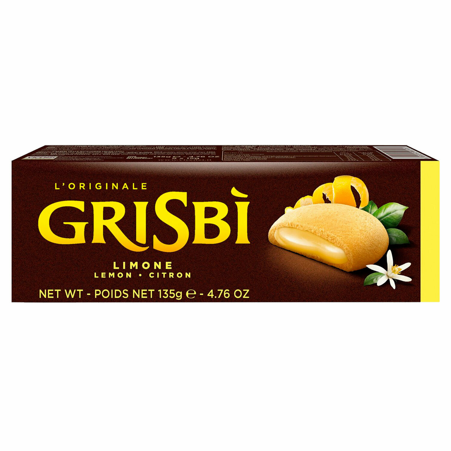 Печенье песочное GRISBI "Limone" с лимонным кремом 135 г, италия, 21202