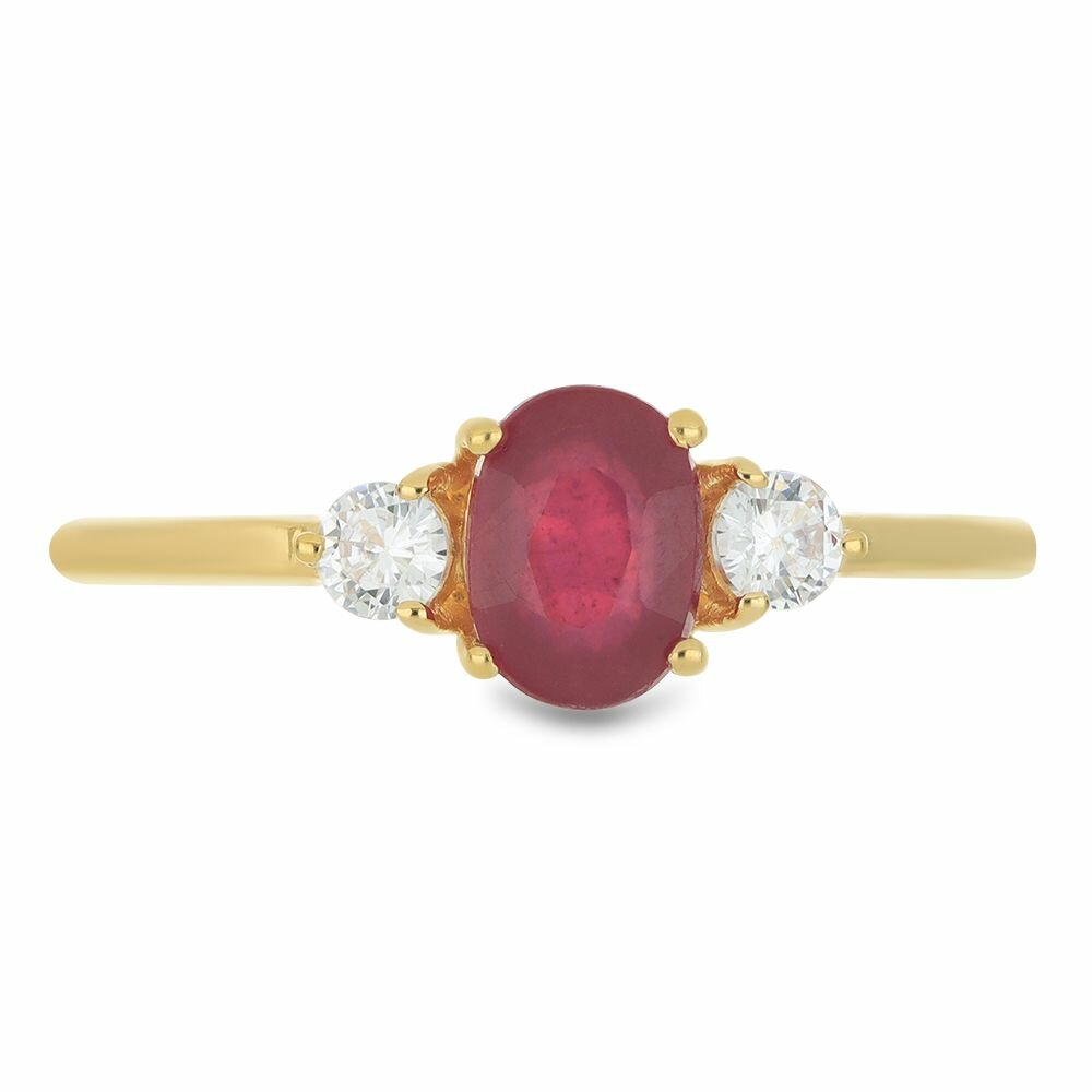 Кольцо, серебро, 925 проба, рубин, фианит