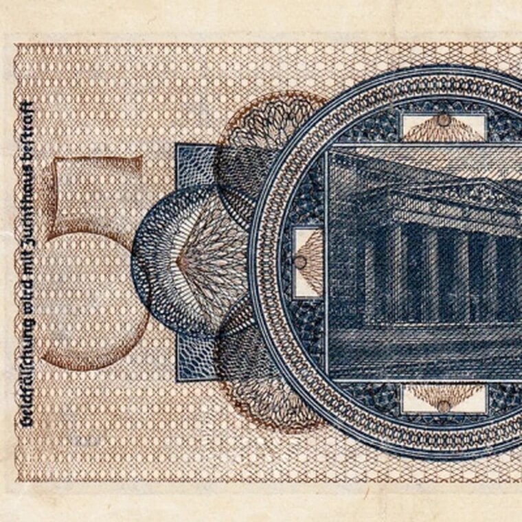 5 рейхсмарок 1938 Германское государство, сувенирная копия, банкноты и купюры редкие коллекционные