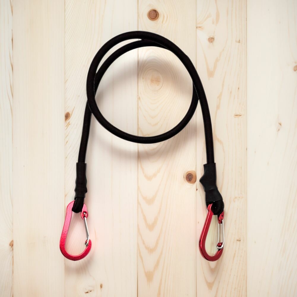 Эластичный банджи-шнур с карабинами для кемпинга, туризма и крепления груза прочный латекс, алюминиевые крюки, универсальное применение