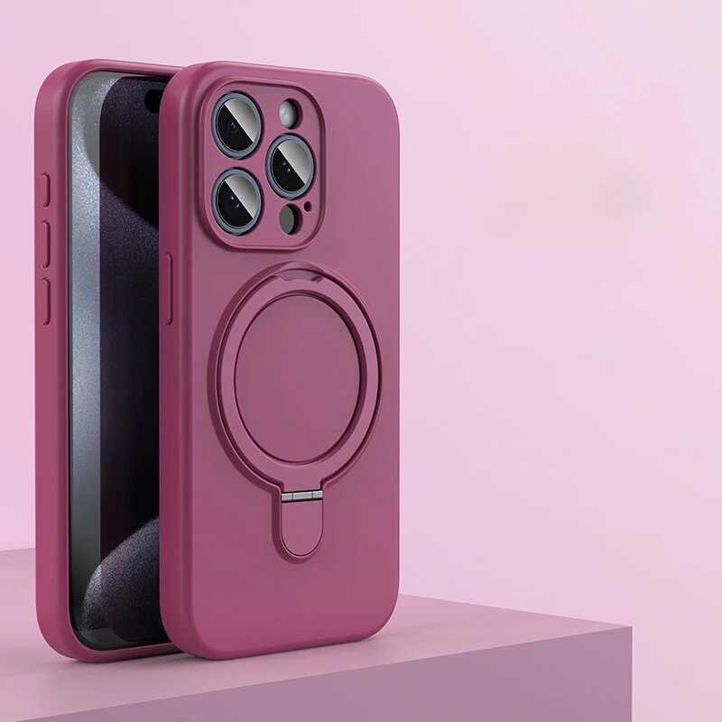 Розовый чехол для iPhone 11 с кольцом и MagSafe