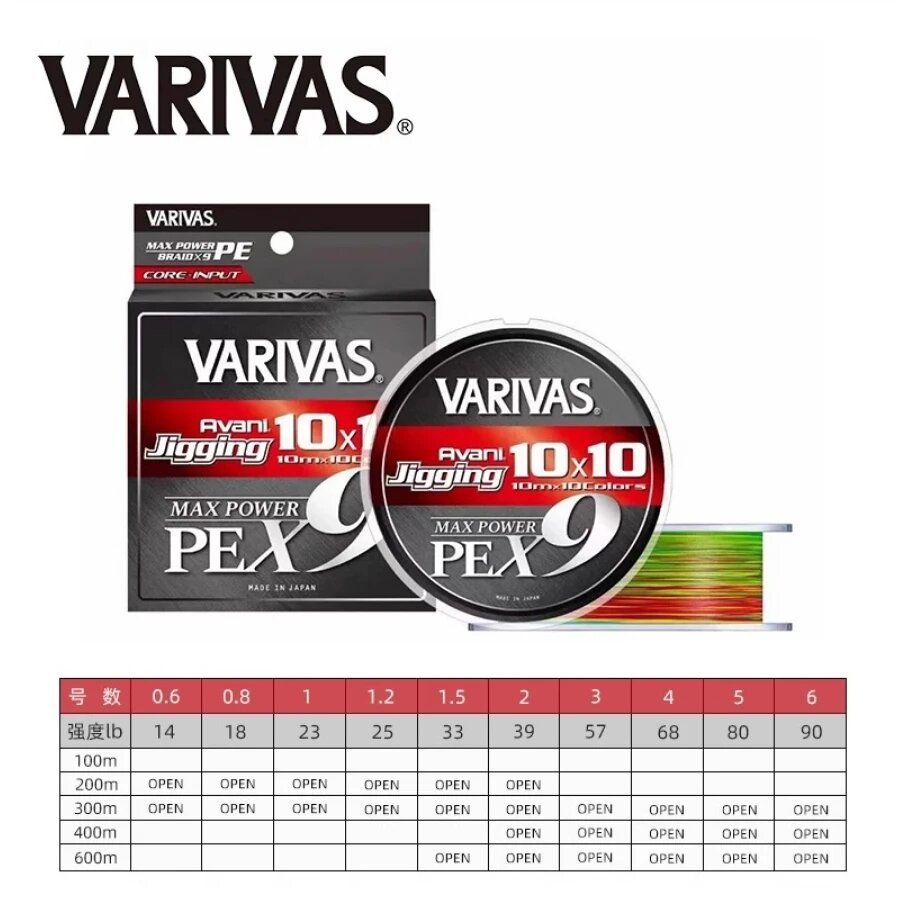 VARIVAS Avani Jigging 10x10 PE X9 300 м 1.0-23LB, 300m