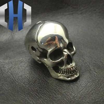 Кольцо-брелок череп HUANHAO, латунь Skull White