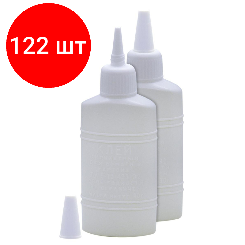 Комплект 122 штук, Клей силикатный 90г Attache Economy