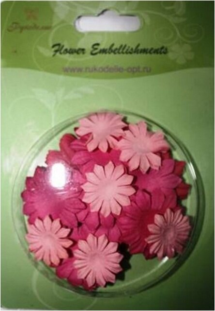Бумажные цветы Рукоделие для декора, диаметр цветка 30 мм