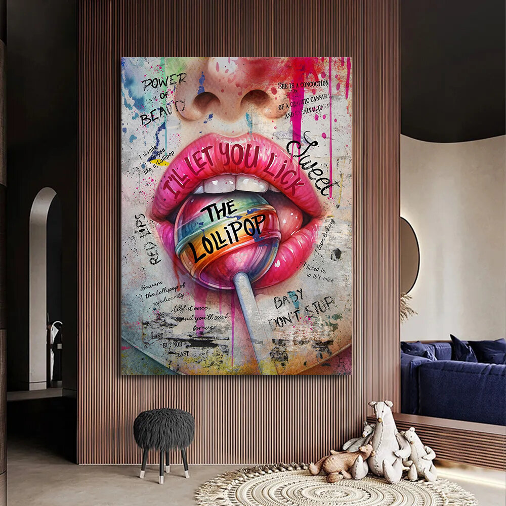 Картина губы девушки, красивые губы картина, 30х40 см.