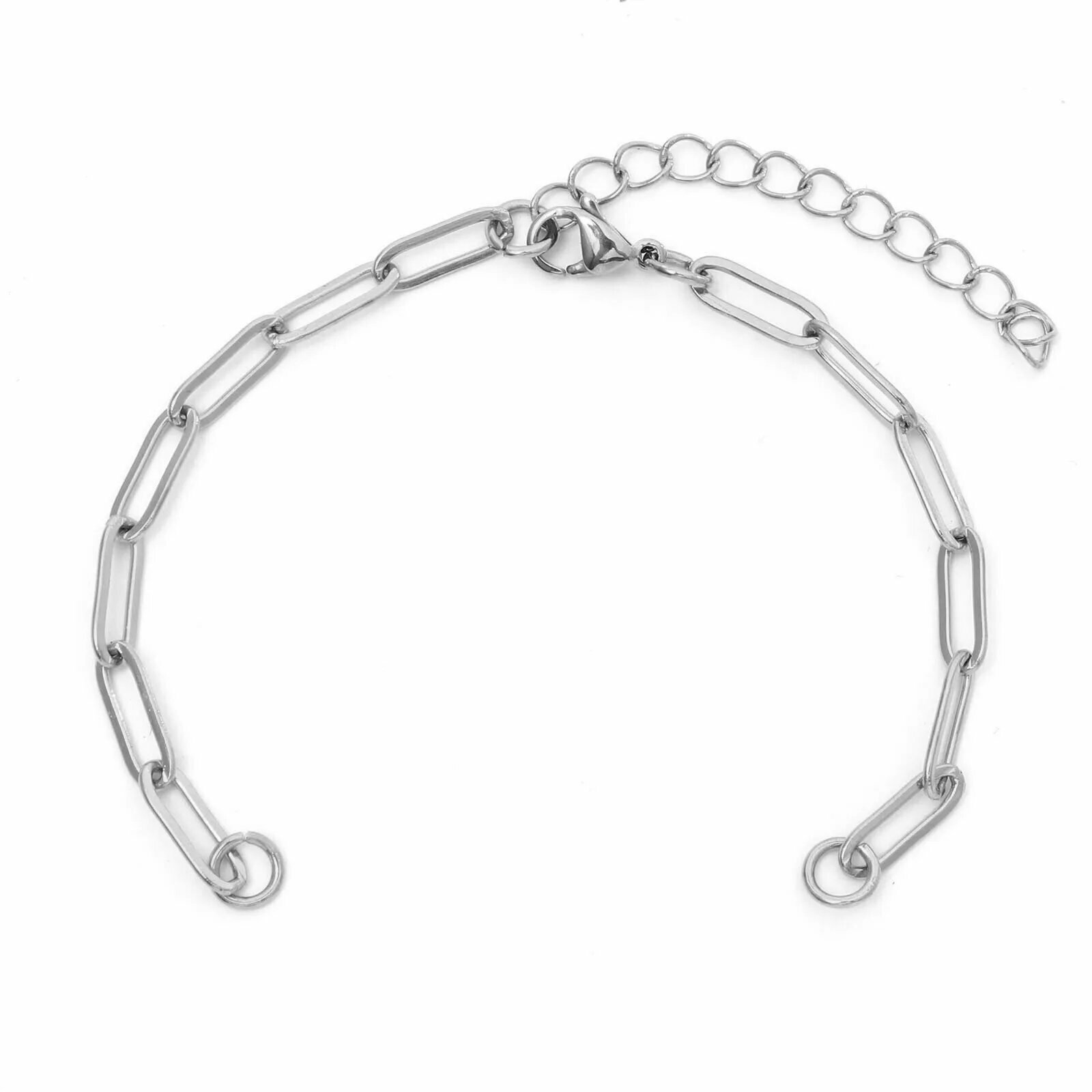 Браслет из нержавеющей стали DoreenBeads, 17 см, серебряный