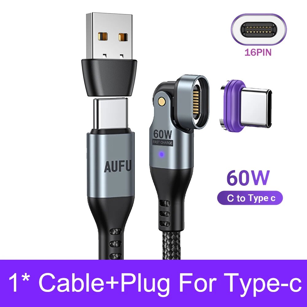 AUFU 60W USB-C кабель 1м, черный